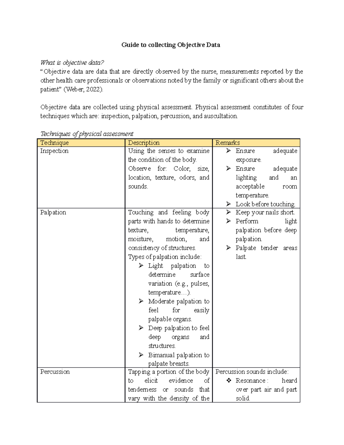 Lab3- Guide to Objective Data Collection - Guide to collecting ...