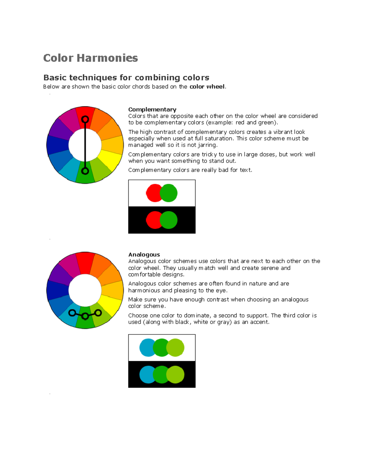 Color Harmonies - This was from the class 0f 2020. - Color Harmonies ...