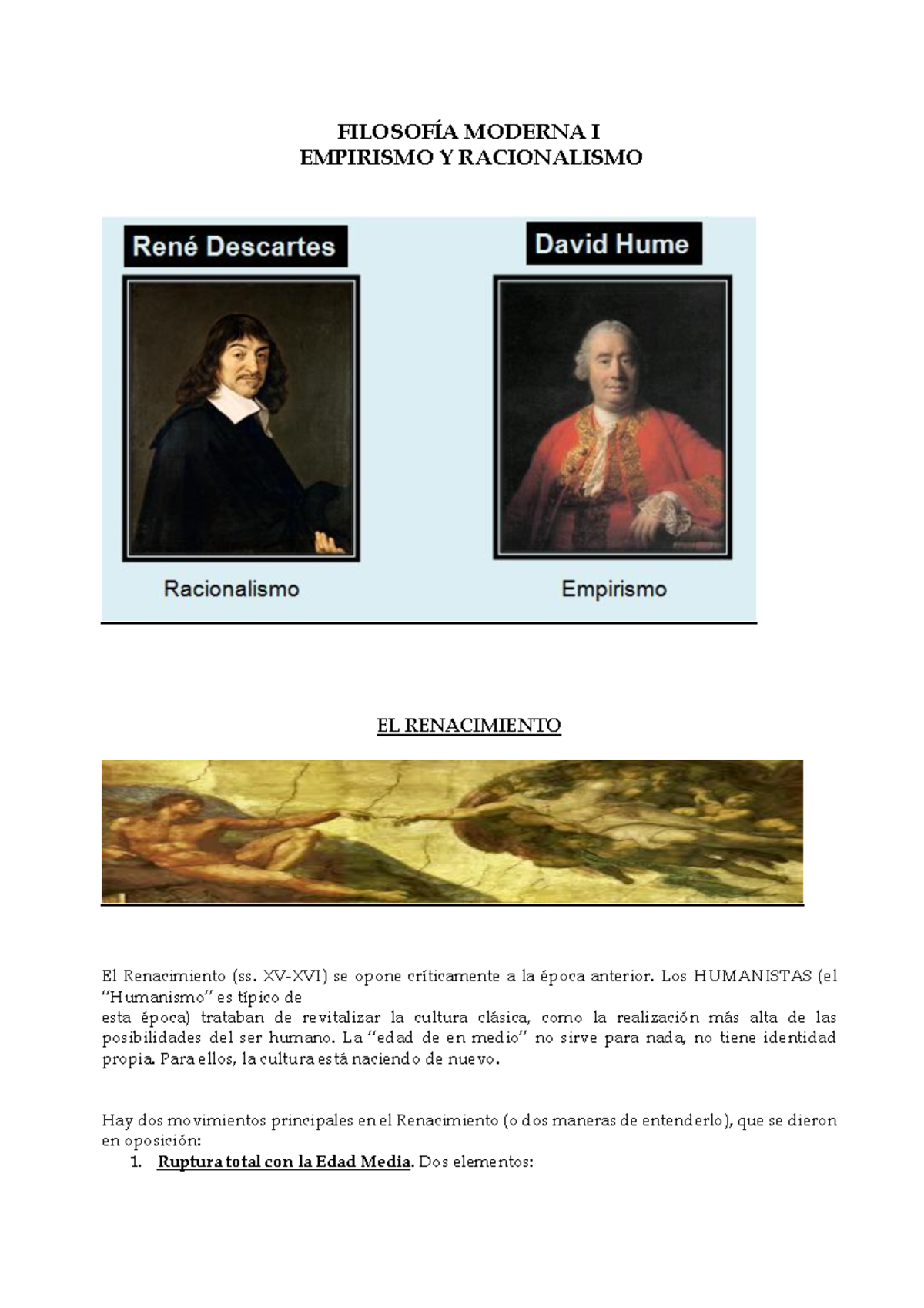 Racionalismo y empirismo , estos son apuntes - FILOSOFÍA MODERNA I ...
