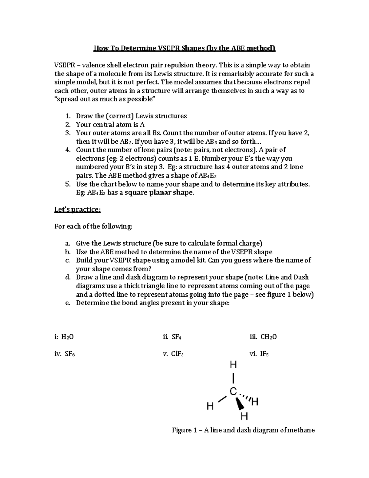 Lesson 5 - Vsepr - How To Determine VSEPR Shapes (by the ABE method ...