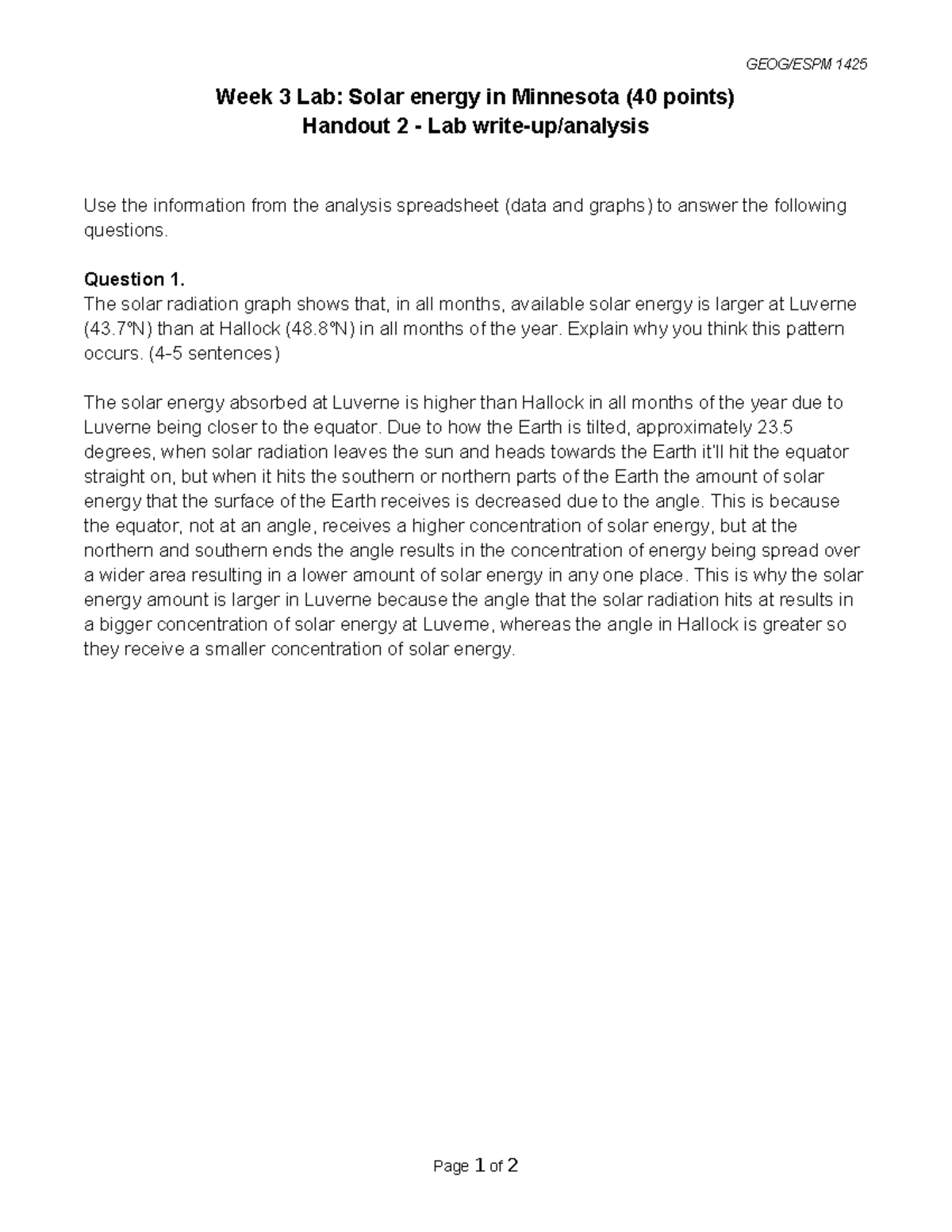 MNsolar handout 2 - Minnesota Solar Assignment for GEOG 1425. - GEOG ...