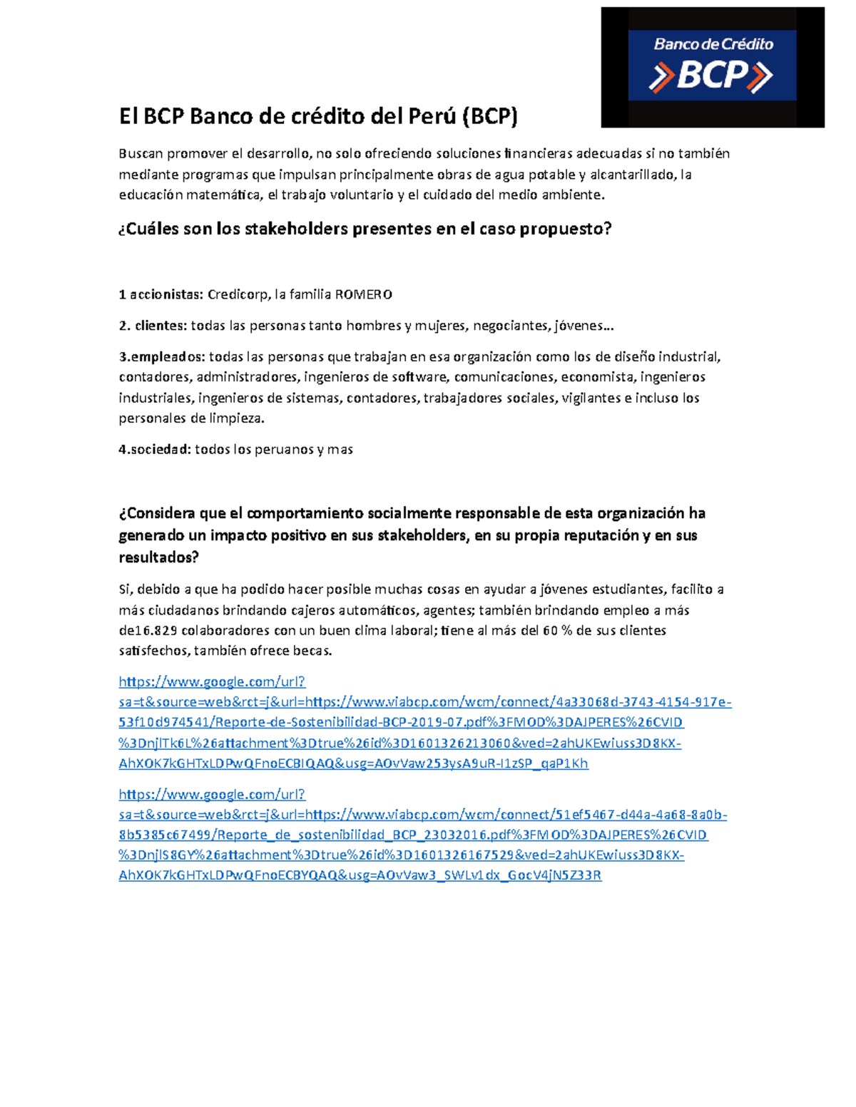 El BCP Banco de crédito del Perú - El BCP Banco de crédito del Perú (BCP) Buscan promover el ...