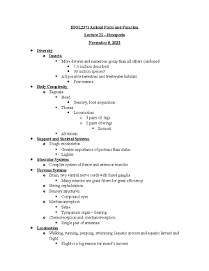 BIOL2371 Lecture 11 Animal Behavior Part 3 of 3 - BIOL2371 Animal Form and Function Lecture 11 ...