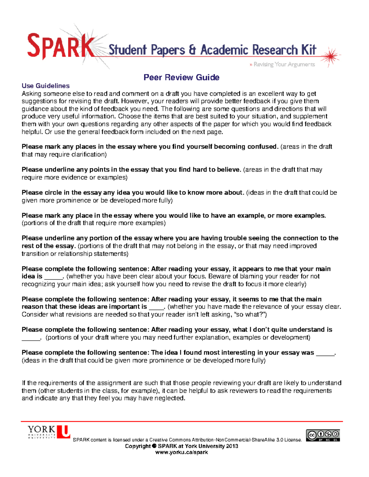 Peer Review Guide - BIOL1080 - U of G - Studocu