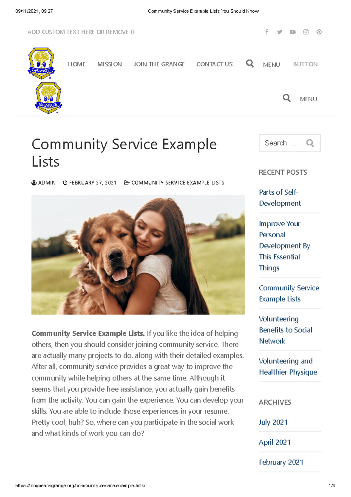 Community Service Example Lists You Should Know - Community Service ...