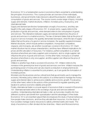 Econ Part 4 - chapter notes - Economics is a social science that ...