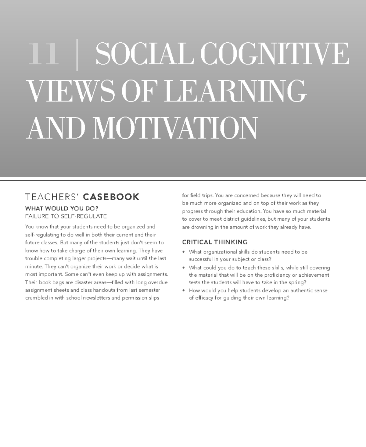 Chapter 11 - babbsb - TEACHERS’ CASEBOOK WHAT WOULD YOU DO? FAILURE TO ...