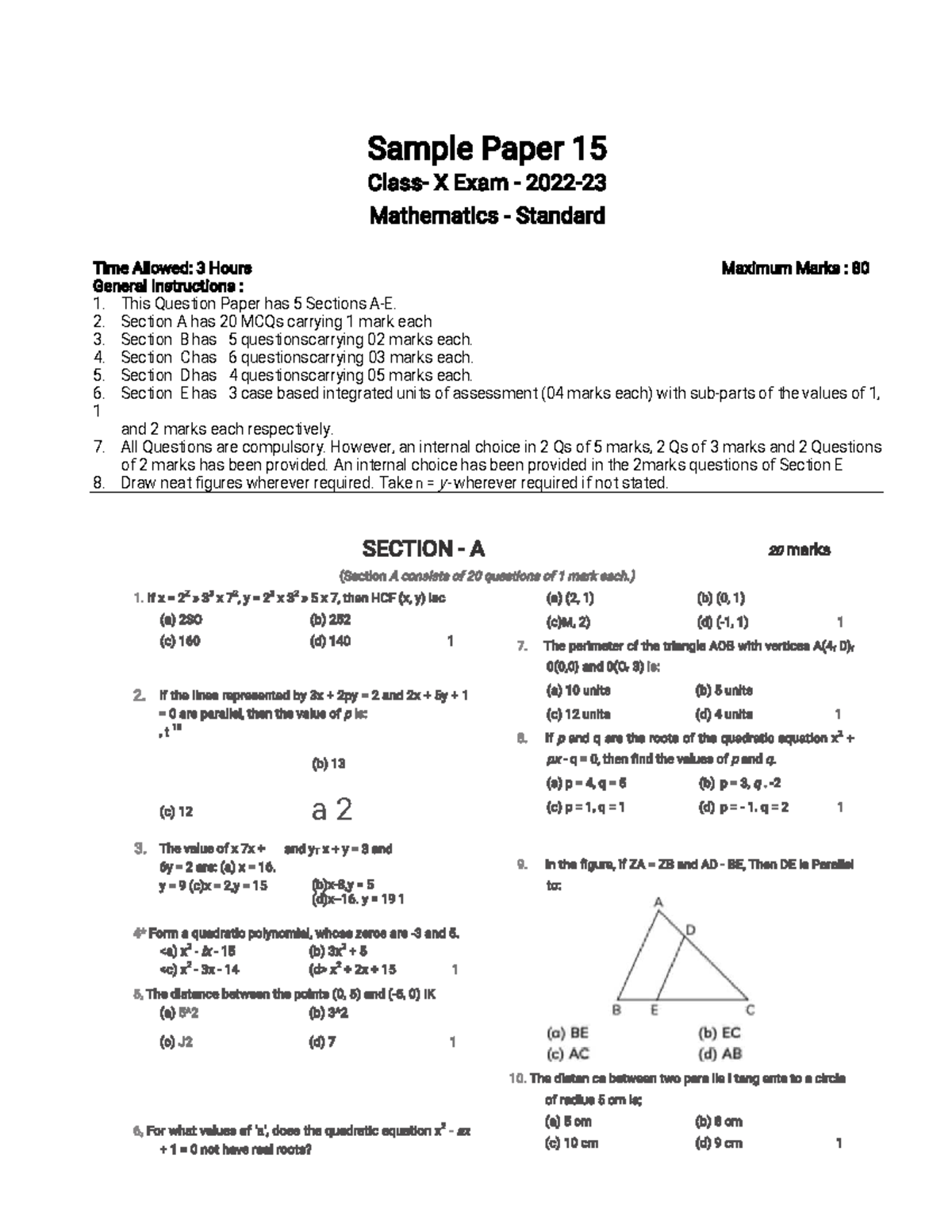 Advanced Physical Chemistry Chapter 20 Sample Paper 15 Class X Exam advanced-physical-chemistry-chapter-20-sample-paper-15-class-x-exam