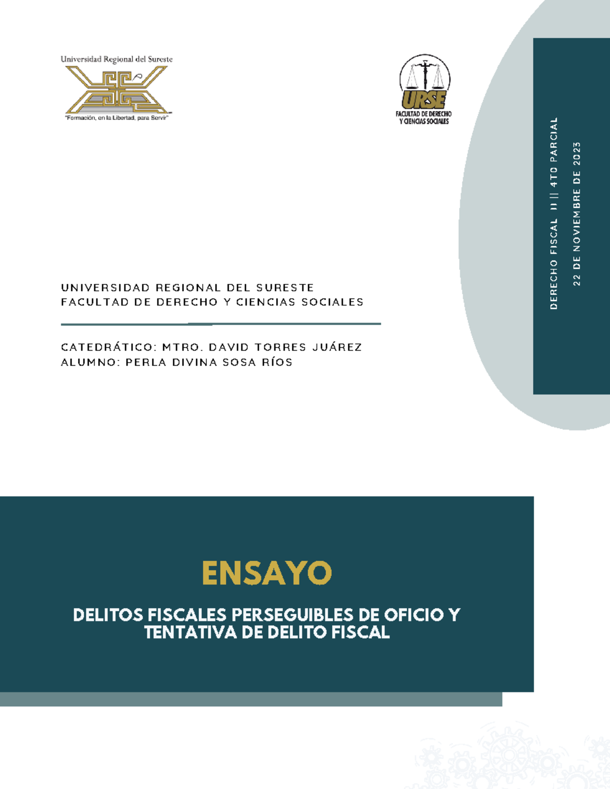 Delitos perseguibles de oficio y tentativa de delito fiscal - U N I V E ...