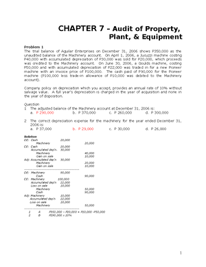 Audit PPE-notes - substantive test for property, plant and equipment ...
