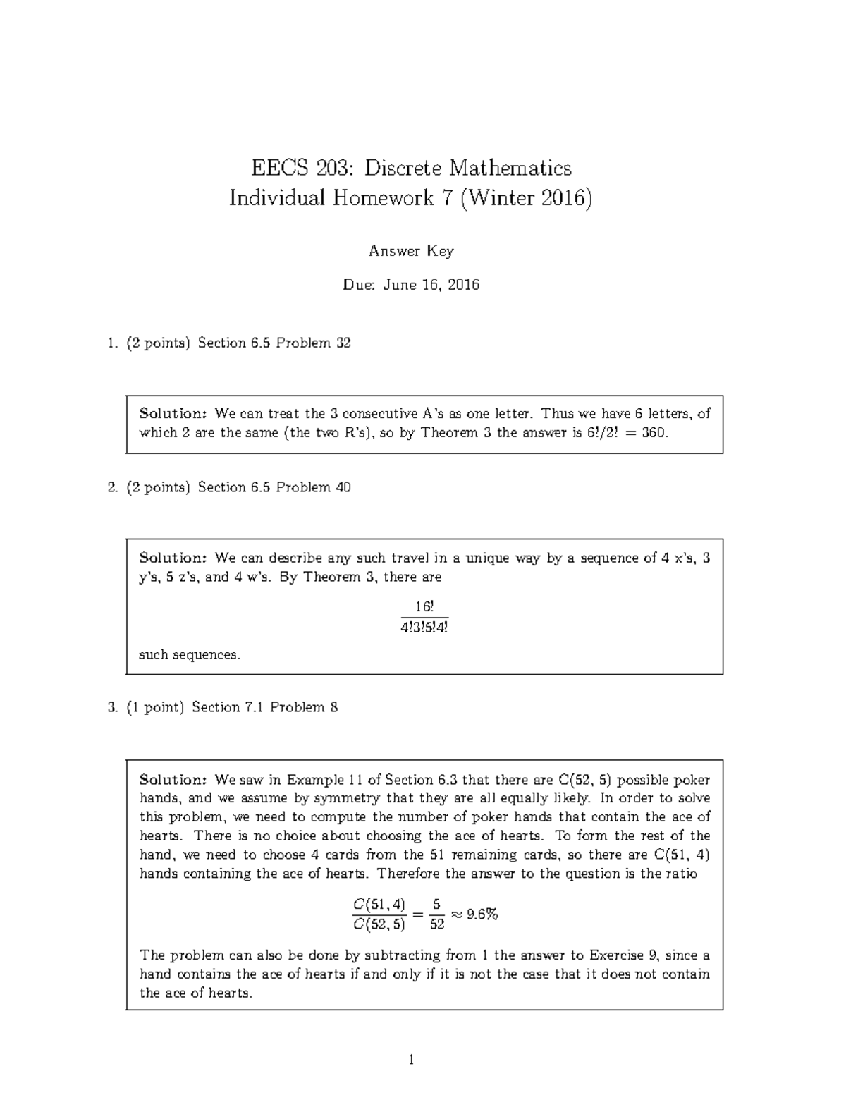 EECS203 SP16 ihw7 ans - EECS 203: Discrete Mathematics Individual ...