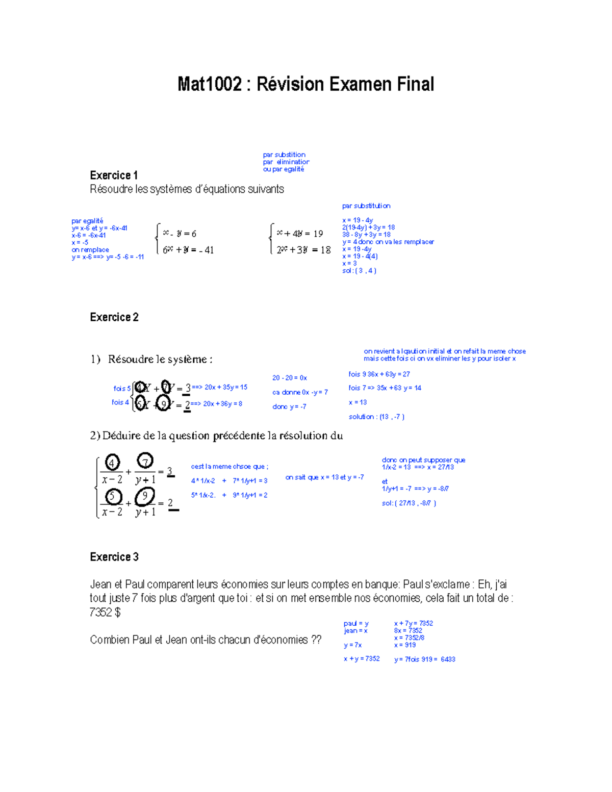 Révision Examen Final - copie - MAT1002 - UQAM - Studocu
