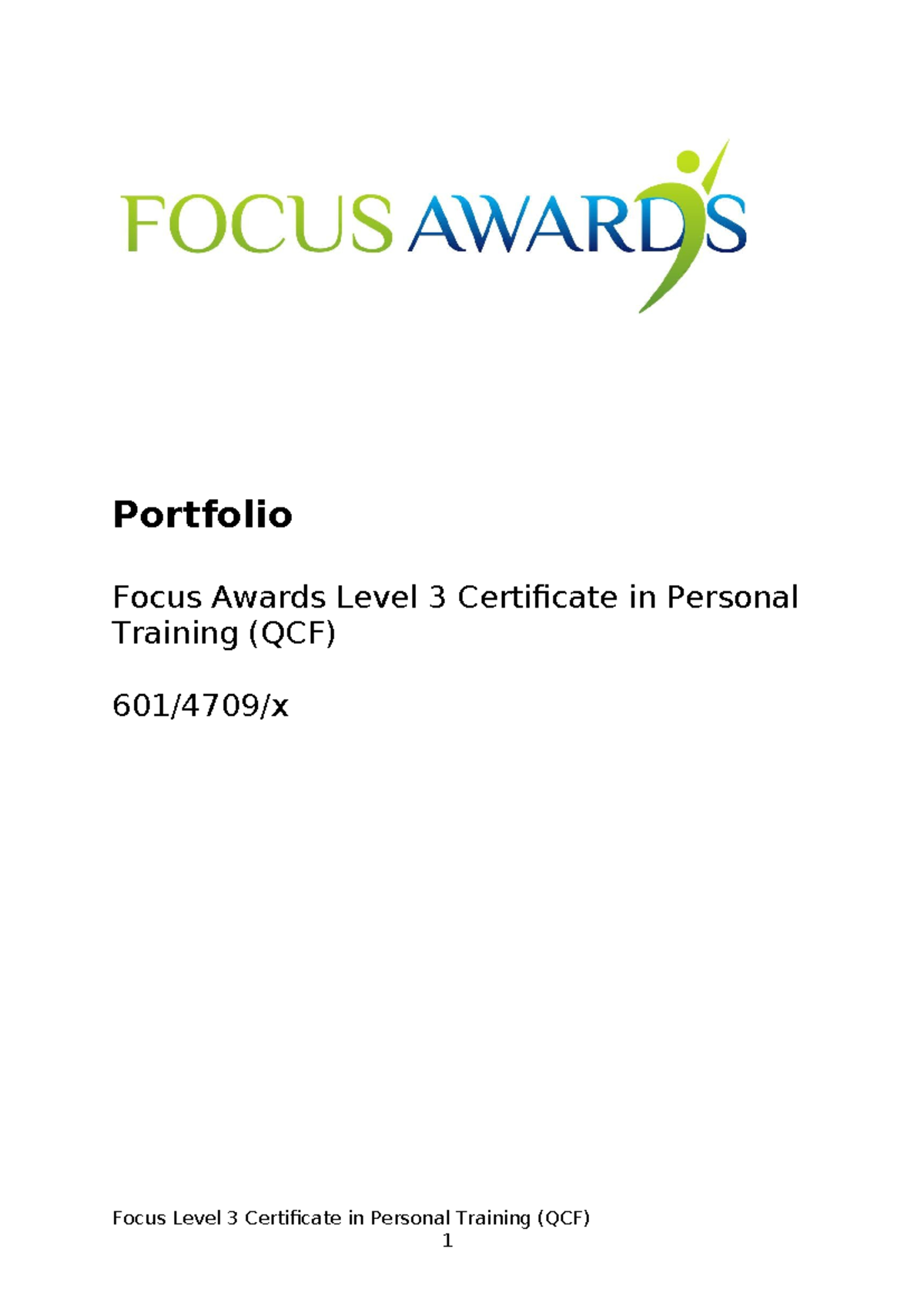 Level 3 Certificate in Personal Training Public - Portfolio - Portfolio ...