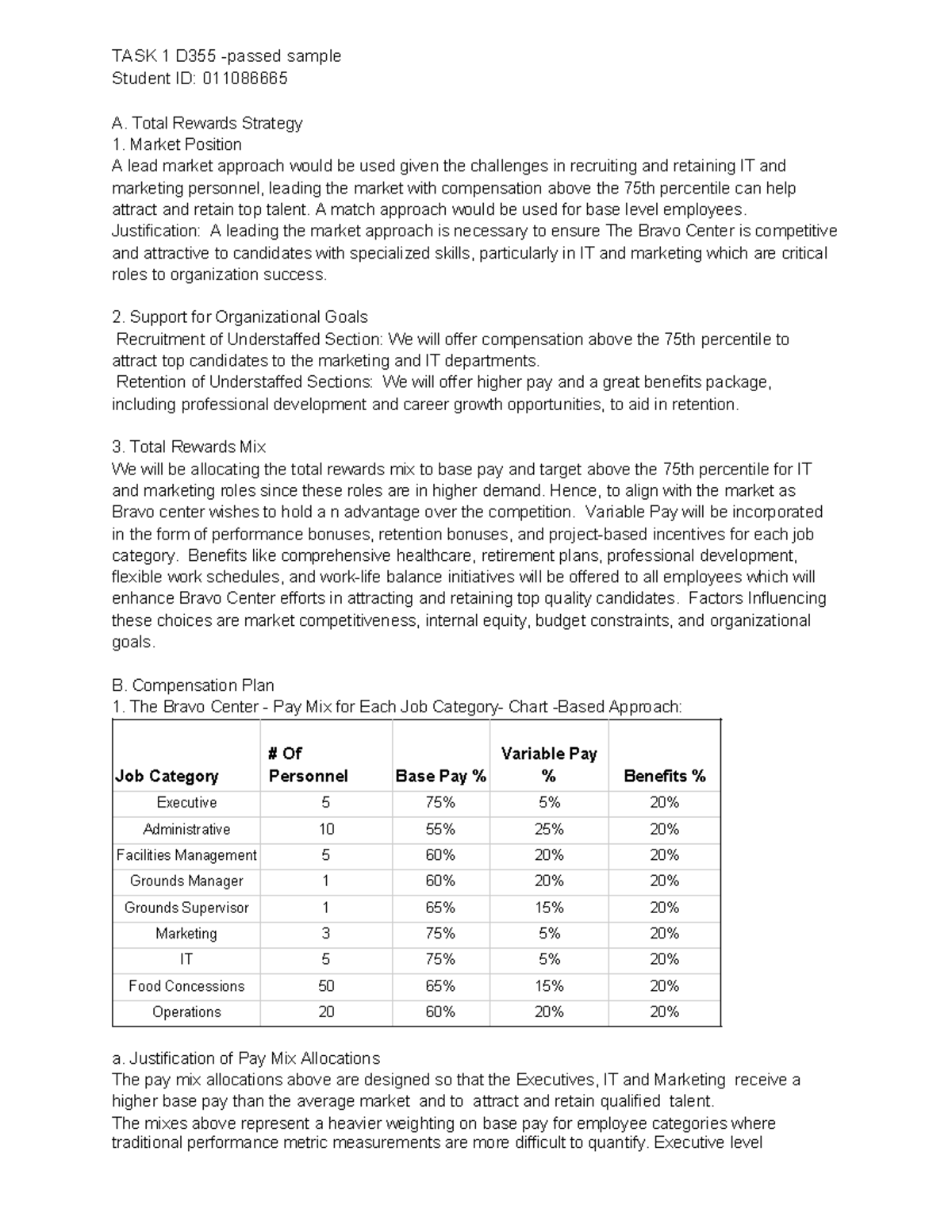 Task 1 D355 - passed - TASK 1 D355 -passed sample Student ID: 011086665 ...