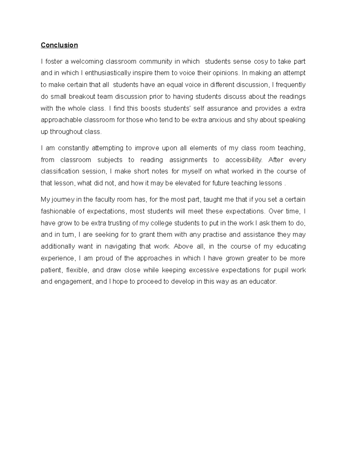 History Conclusion and reference - Conclusion I foster a welcoming ...