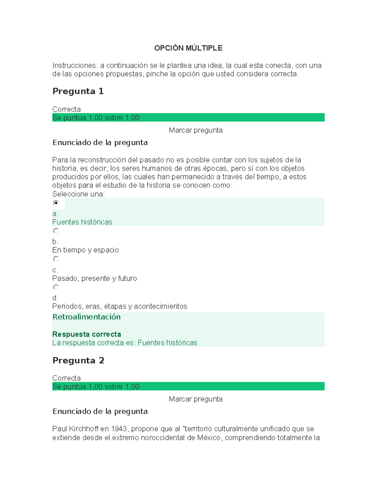 Opción Múltiple - OPCIÓN MÚLTIPLE Instrucciones: a continuación se le ...