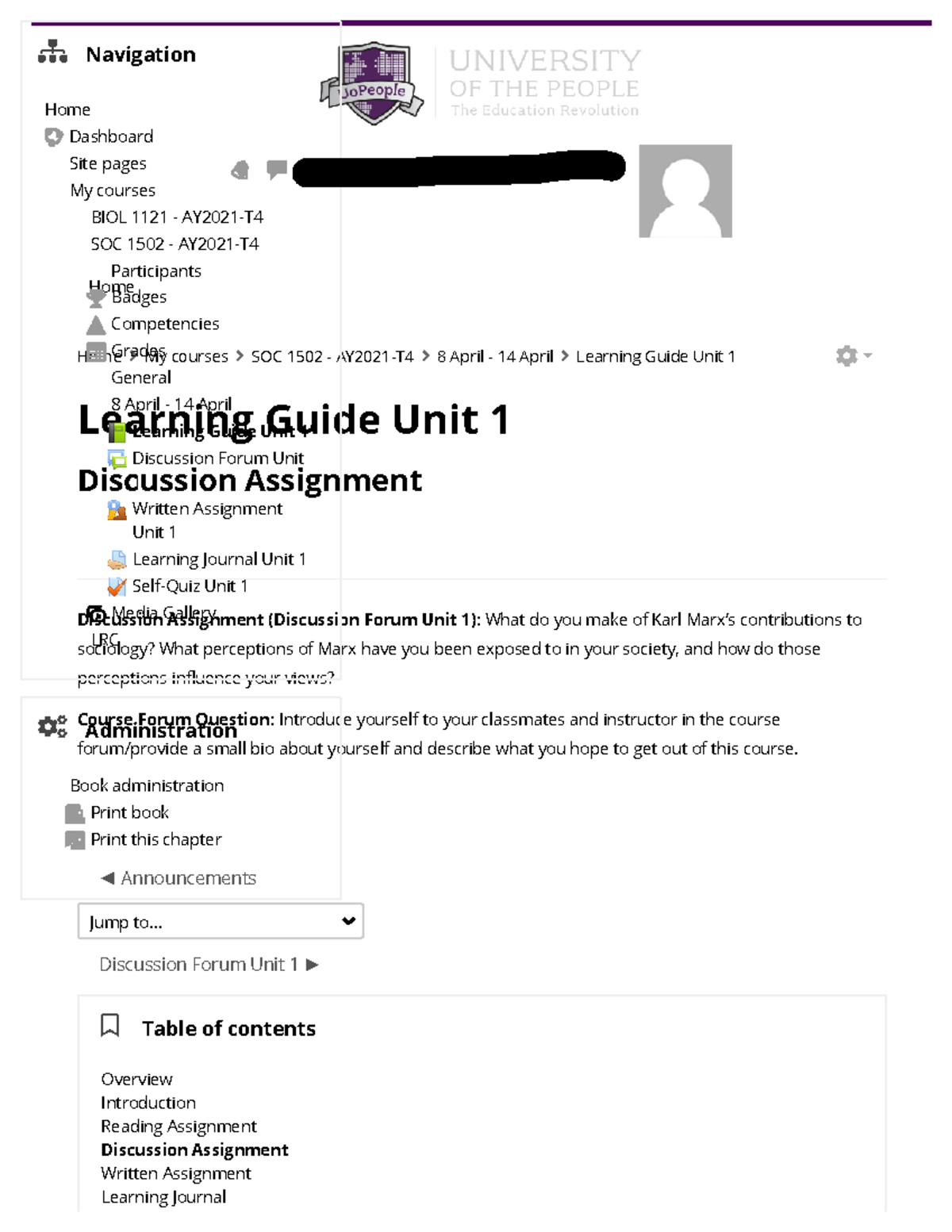 Learning Guide Unit 1 Discussion Assignment Home Learning Guide Unit
