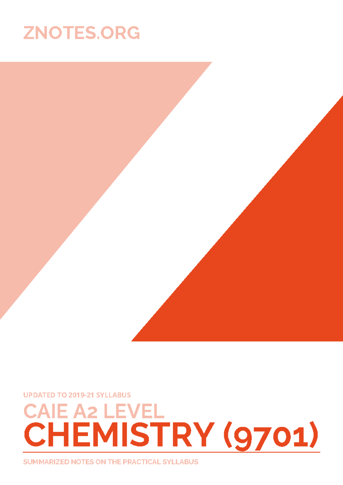 Znotes Chem A2 - ZNOTES SUMMARIZED NOTES ON THE PRACTICAL SYLLABUS ...