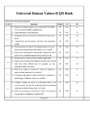 UHV-II-syllabus - UHV-II: Universal Human Values – Understanding ...