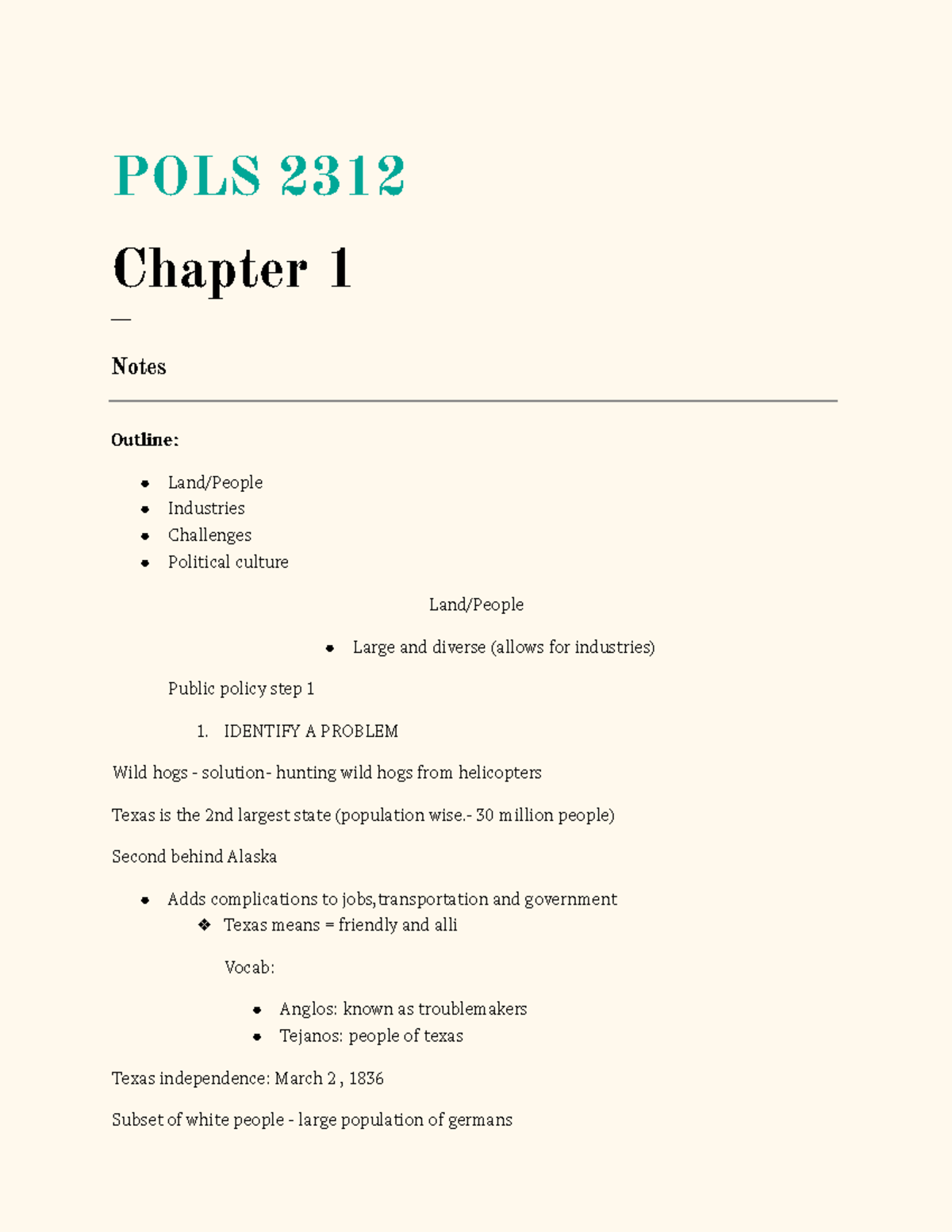 Chapter 1 pols - professor caraway notes from her audible lectures ...