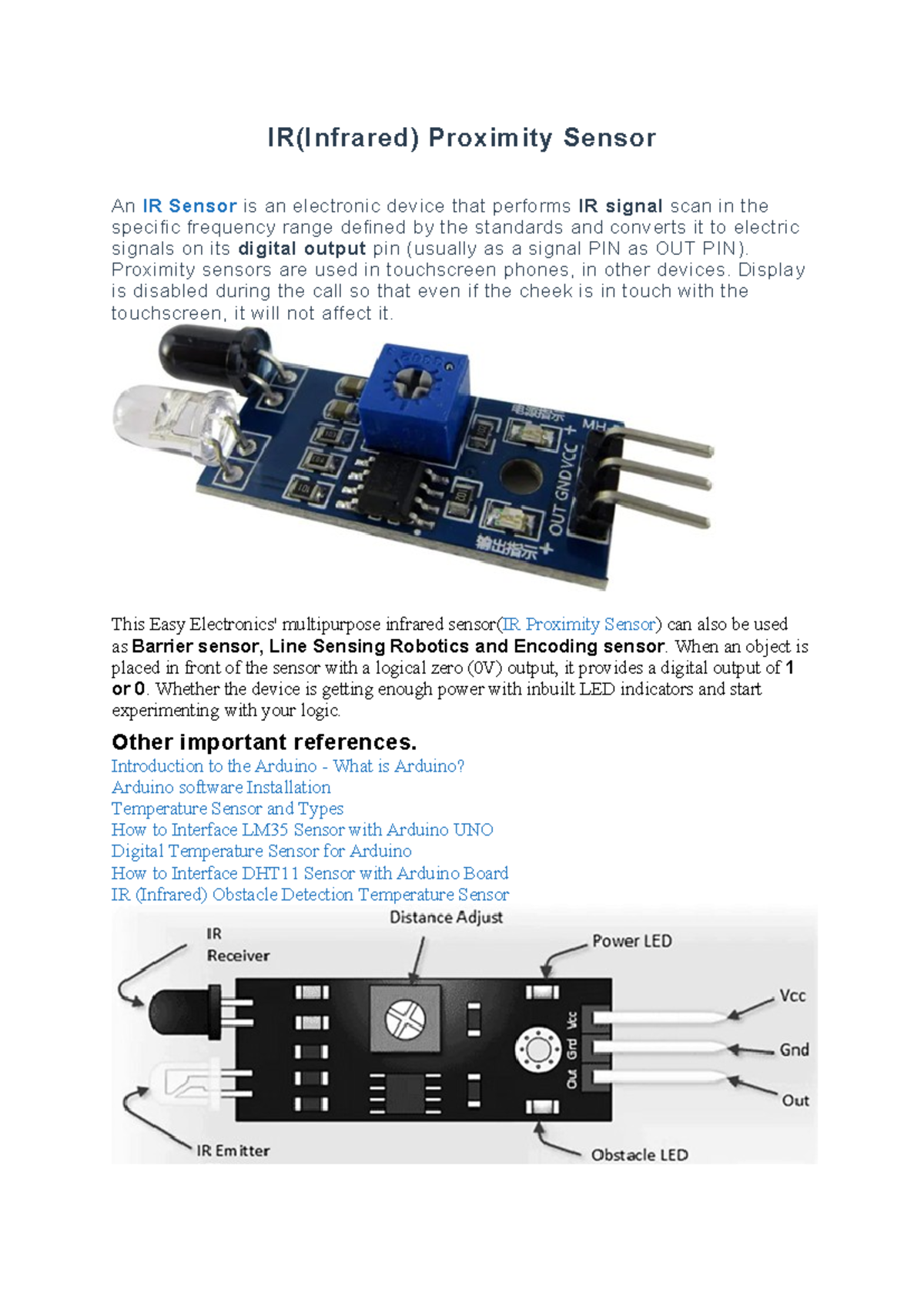 Ir sensor - IR(Infrared) Proximity Sensor An IR Sensor is an electronic ...