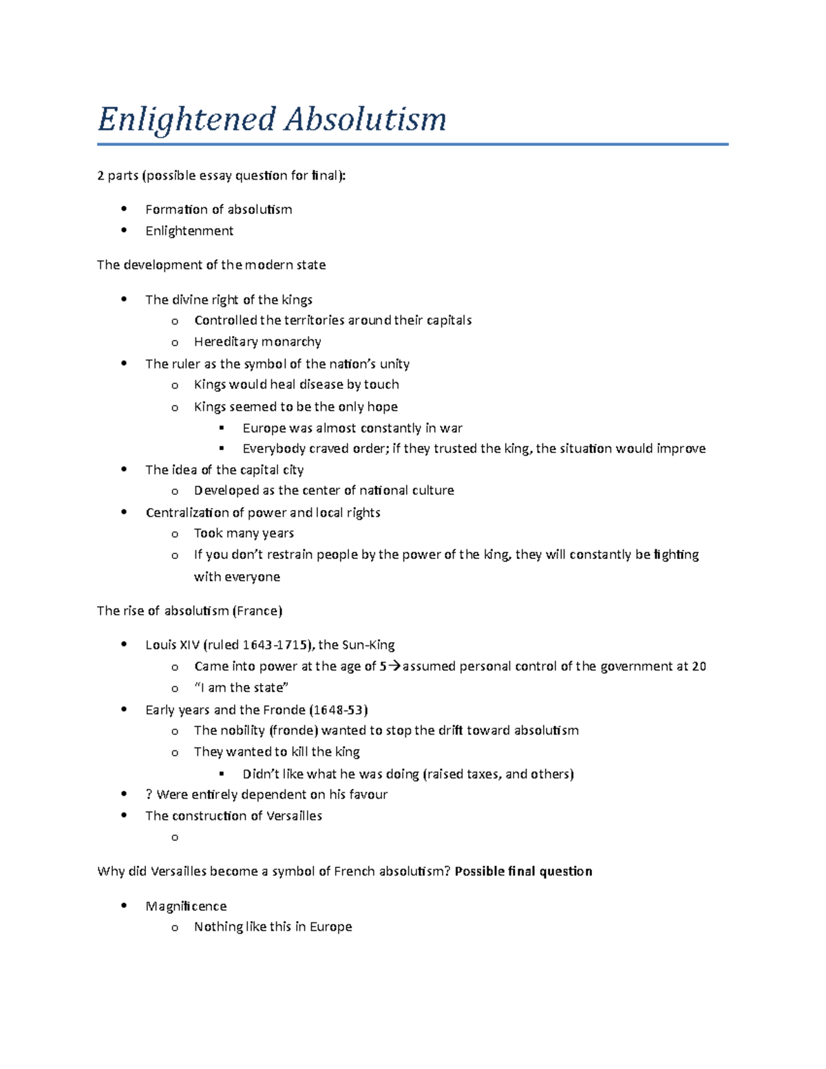 6- Enlightened Absolutism - Enlightened Absolutism 2 parts (possible ...