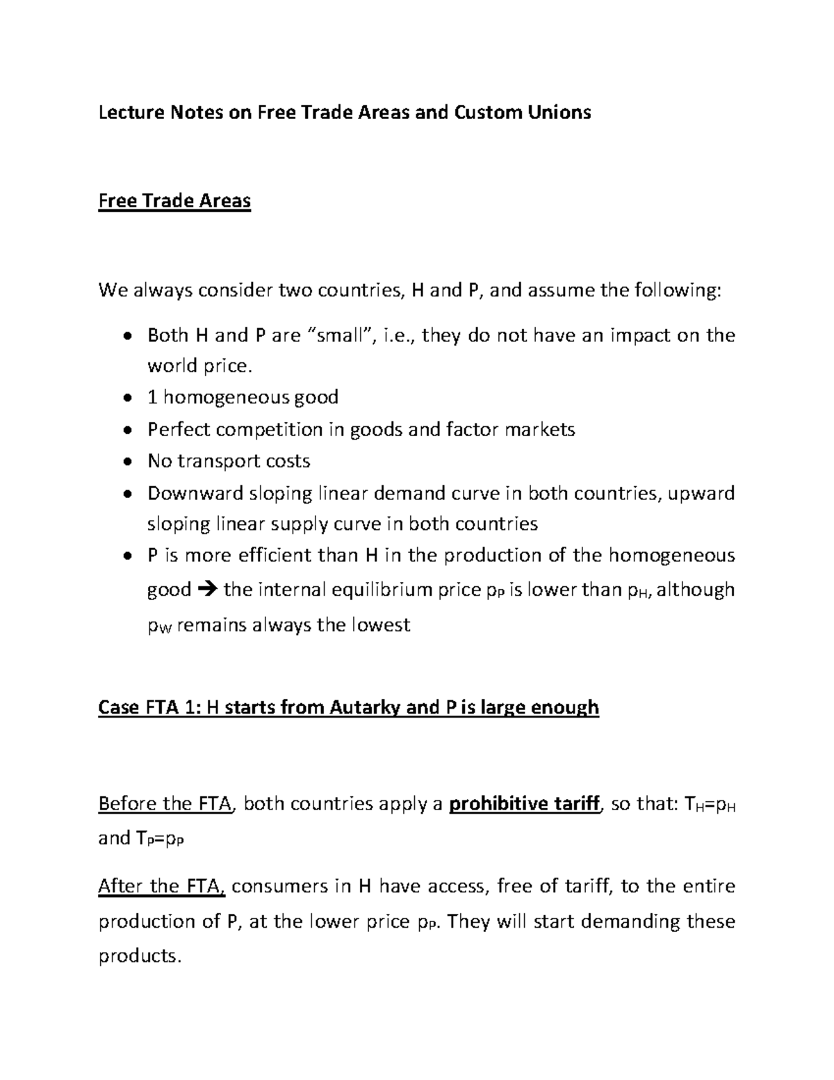 Lecture Notes FTA CU Classes 18 31 - Lecture Notes on Free Trade Areas ...