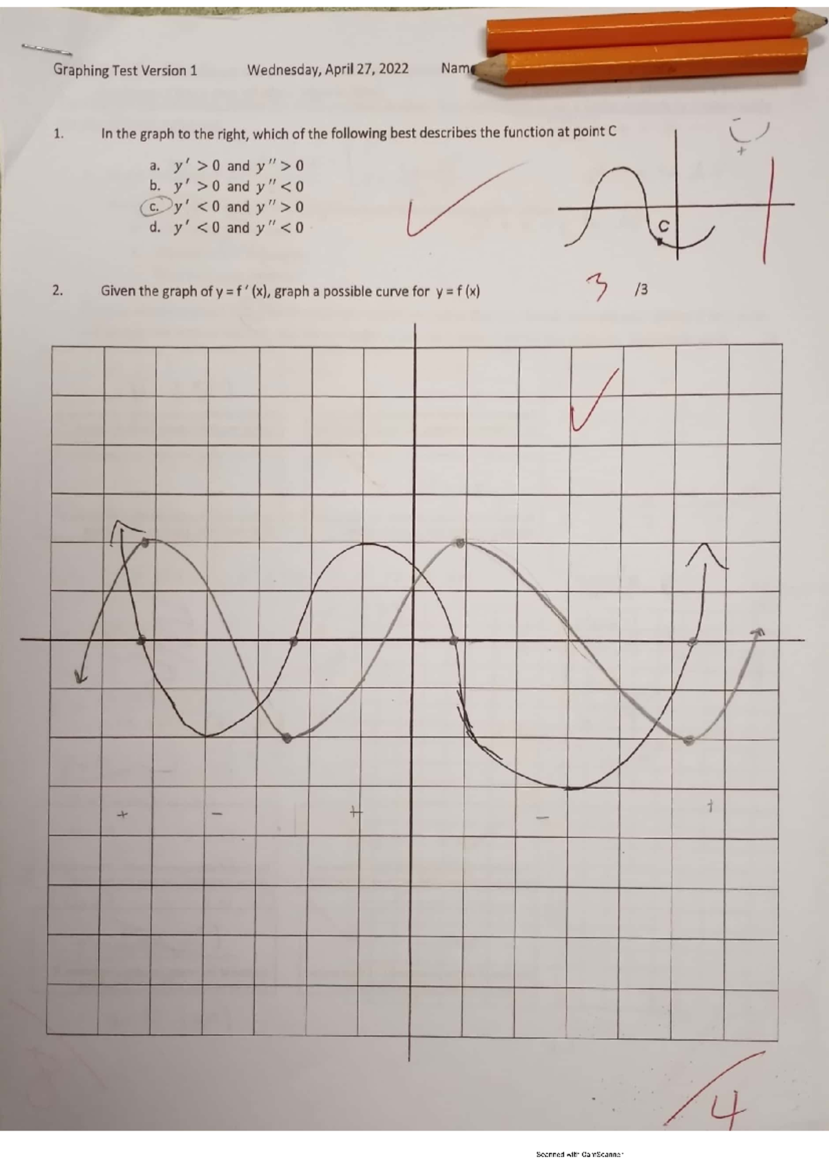 Graphing test version 1 solutions - Introductory University Mathematics ...