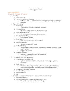 Ch 2 anatomy lecture notes - Google Docs - Anatomy Lecture Notes Dr. S ...