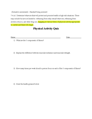 Preferred lesson plan template (Health) - Central Focus: Physical ...