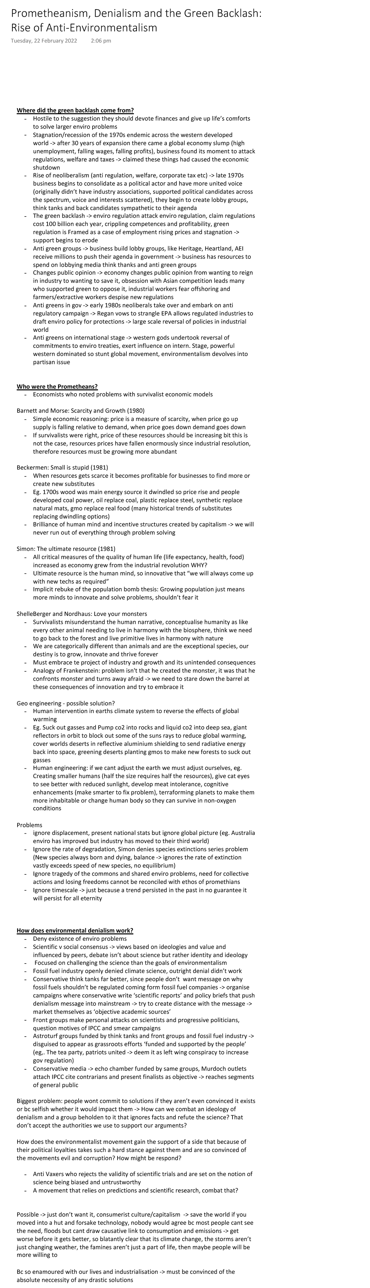 Prometheanism, Denialism and the Green Backlash Rise of Anti ...