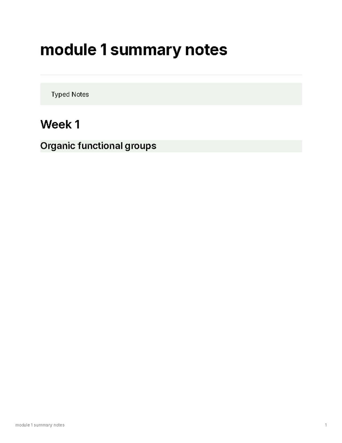module 1 summary notes - module 1 summary notes Typed Notes Week 1 ...