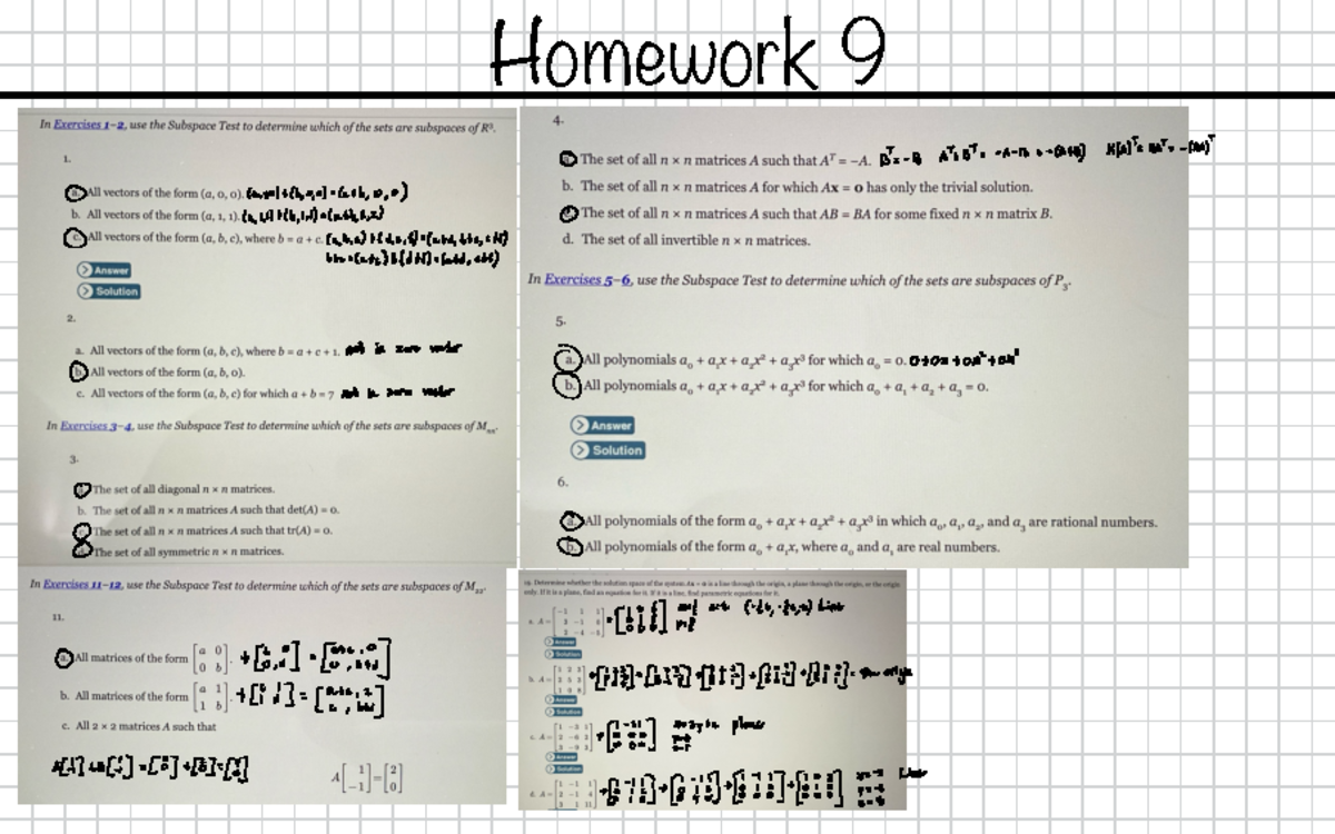 Matrix Homework 9 - Homework 9 O i = - BA Y BT = - A - B = - (A + B) k(A) * = kA * = - (as)" 0 ...