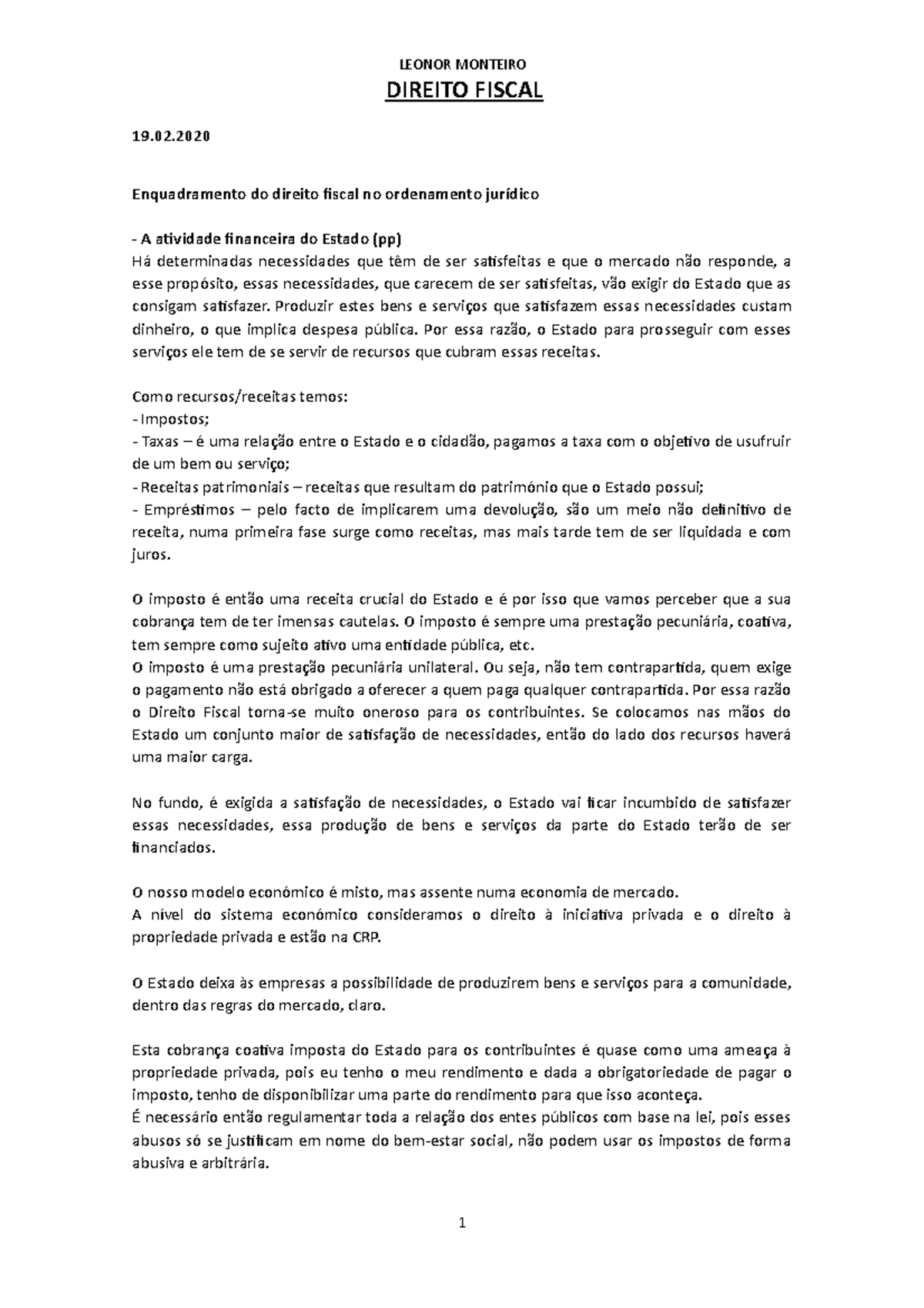 Direito Fiscal - nmjklmk - DIREITO FISCAL 19. Enquadramento do direito ...