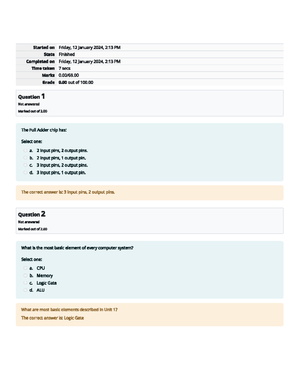Review Quiz - Computer Systems (CS1104) - CS1104 - Studocu