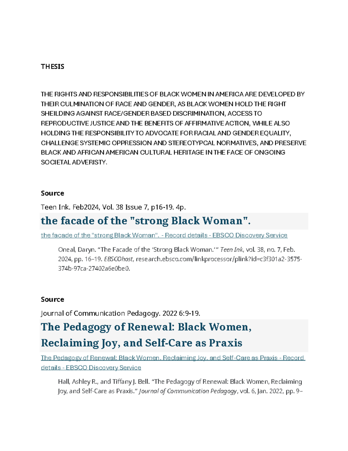 NHD References + Thesis Statement - THESIS THE RIGHTS AND ...