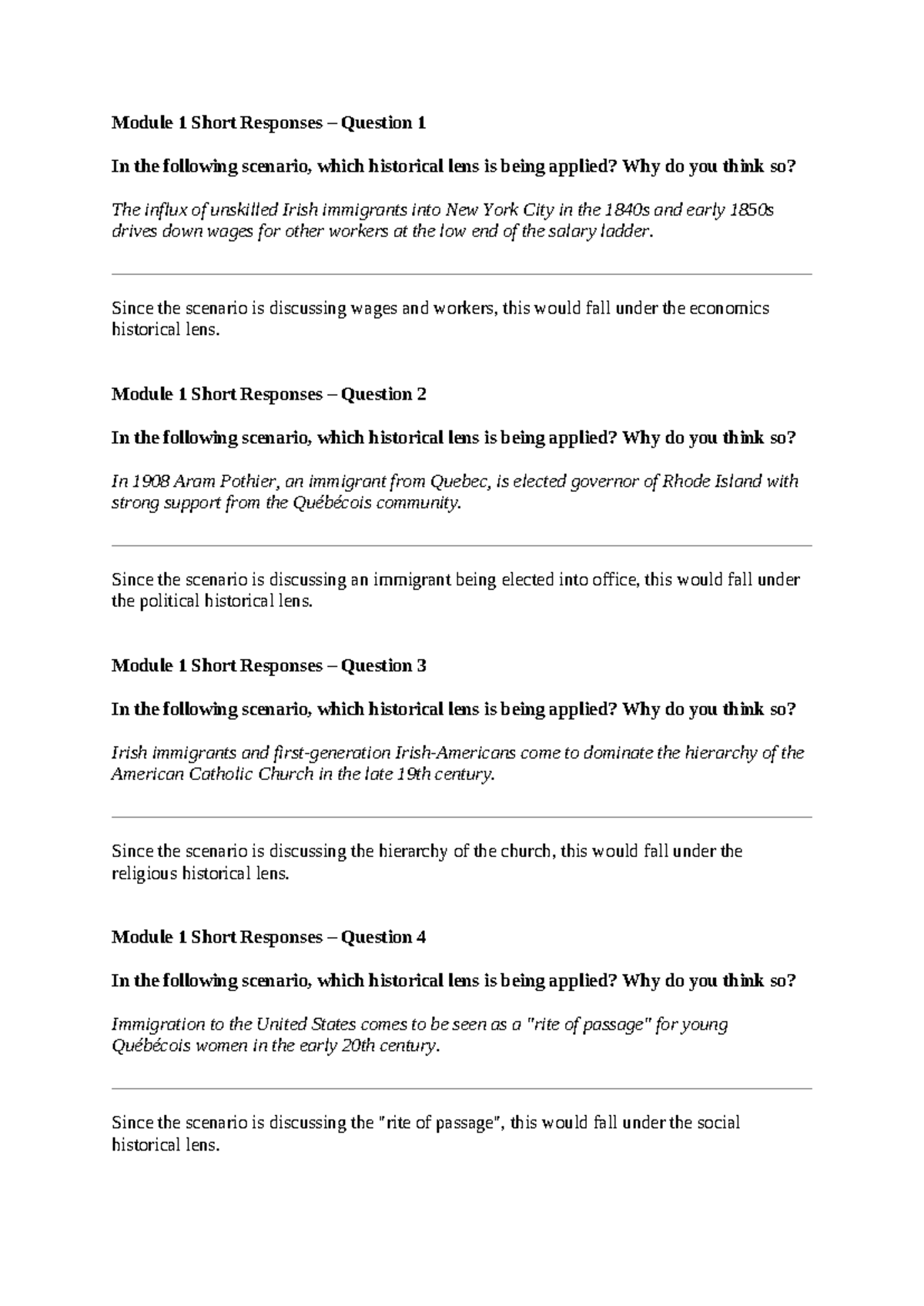Module 1 Short Responses - Module 1 Short Responses – Question 1 In the ...