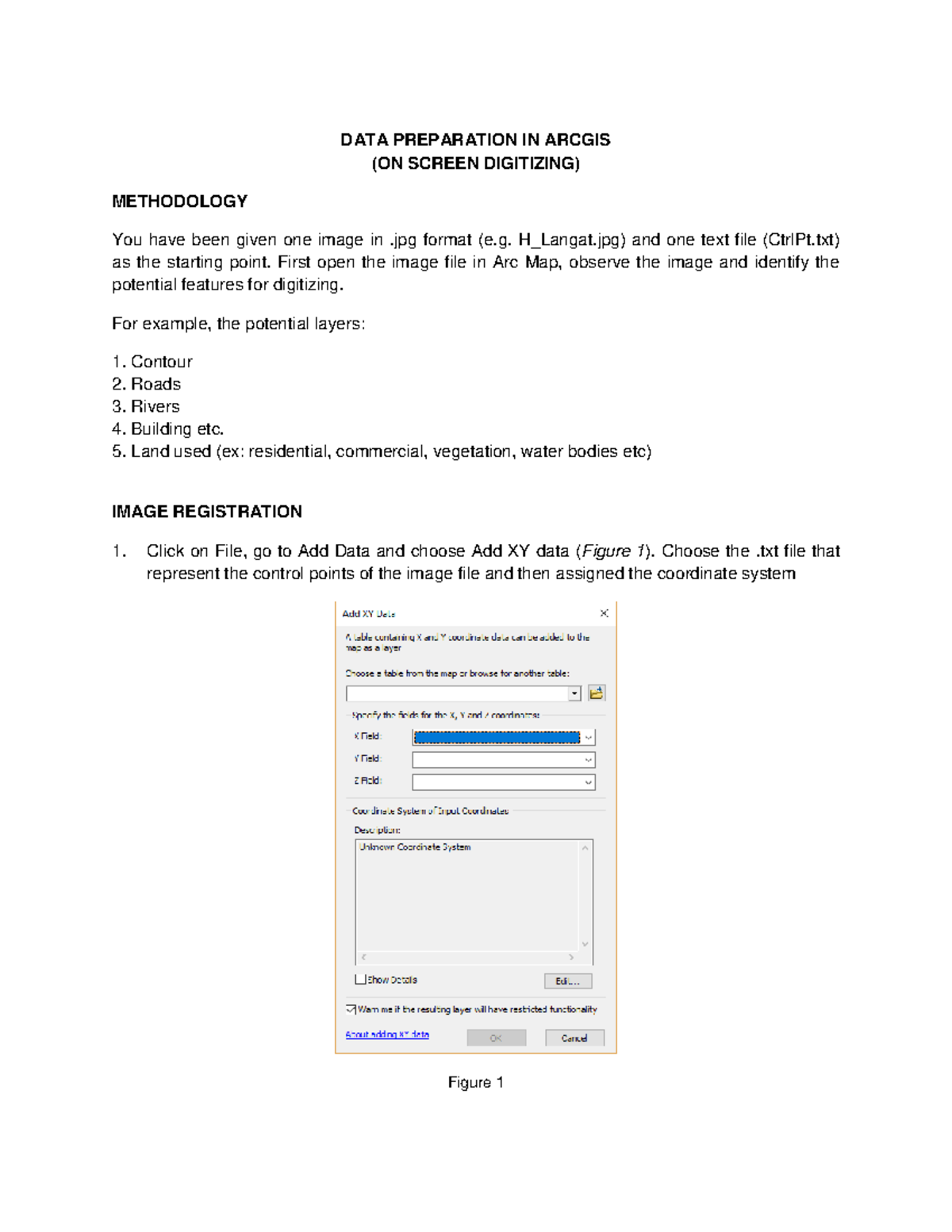 Image Registration&Digitizing v1 - DATA PREPARATION IN ARCGIS (ON ...