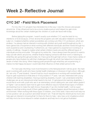 Learning Contract goals objectives child - Seneca College CYC Field ...