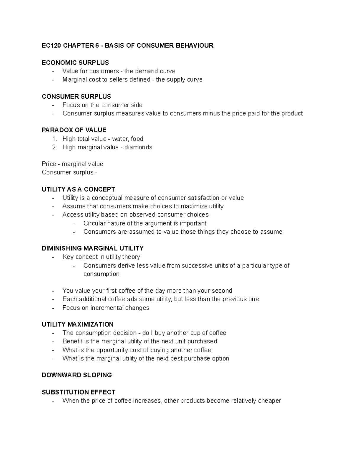 EC120 - Lesson 7 Basis OF Consumer Behaviour - EC120 CHAPTER 6 - BASIS OF CONSUMER BEHAVIOUR ...