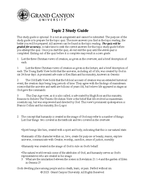 CWV 101 - Study Guide #2 - Topic 2 Study Guide This topic study guide ...