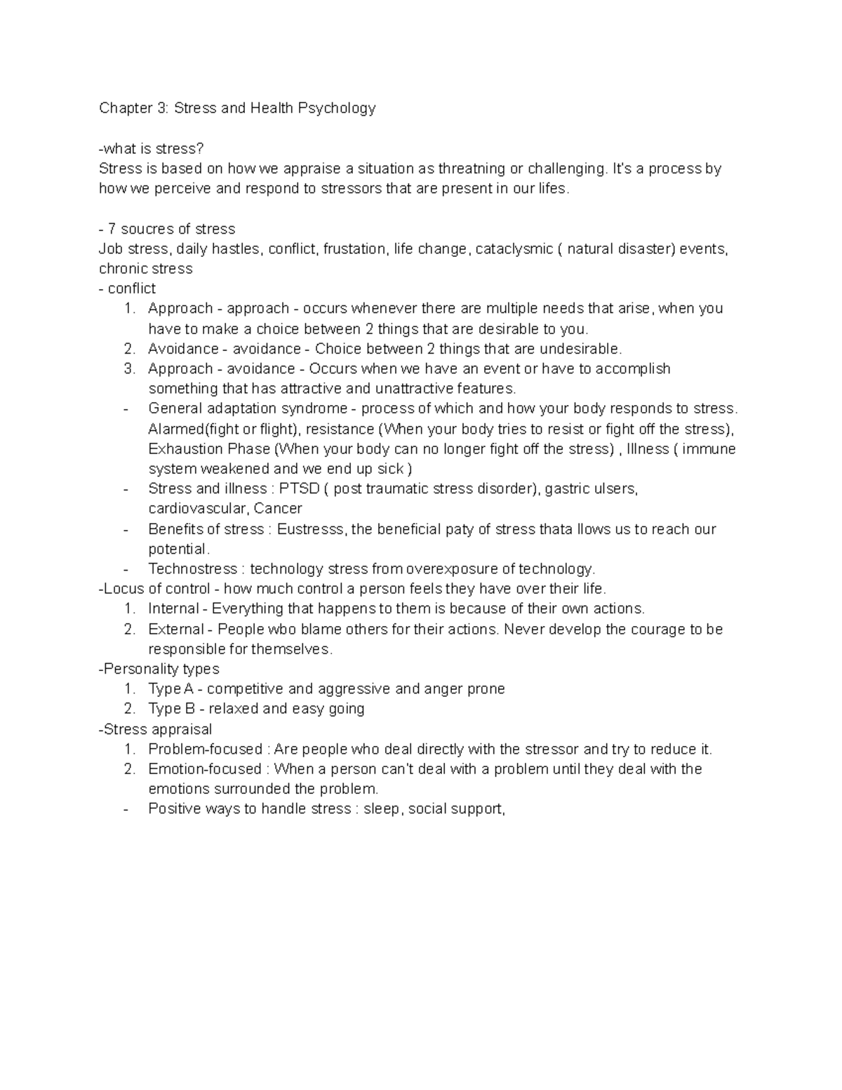 Chapter 3 stress and Health psychology - Chapter 3: Stress and Health ...