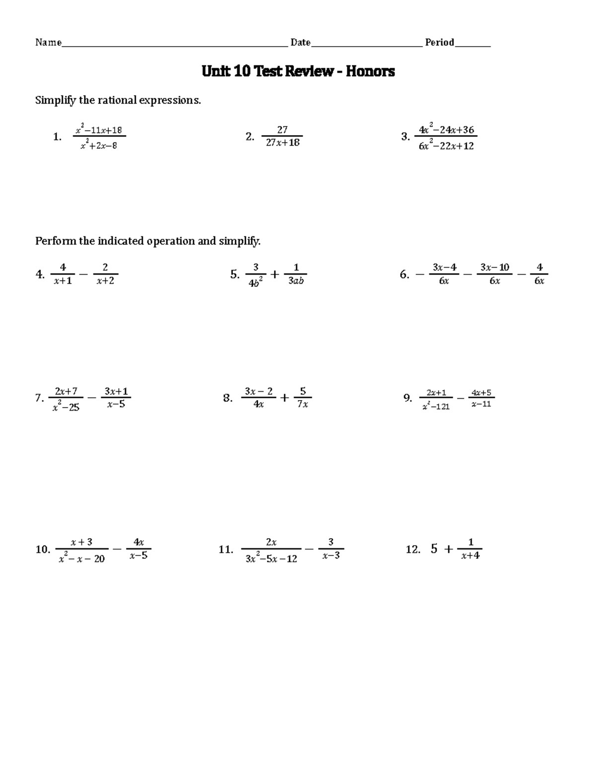 2024 10 Review Honors - math problems - - Studocu