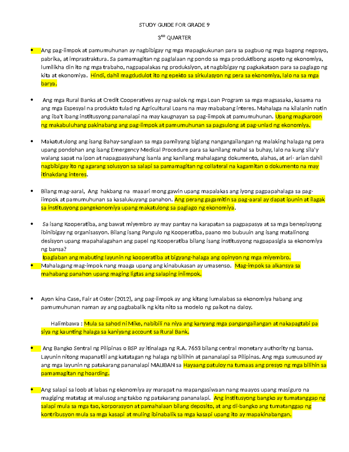 Study Guide FOR Grade 9 - Learn More - STUDY GUIDE FOR GRADE 9 3 RD ...