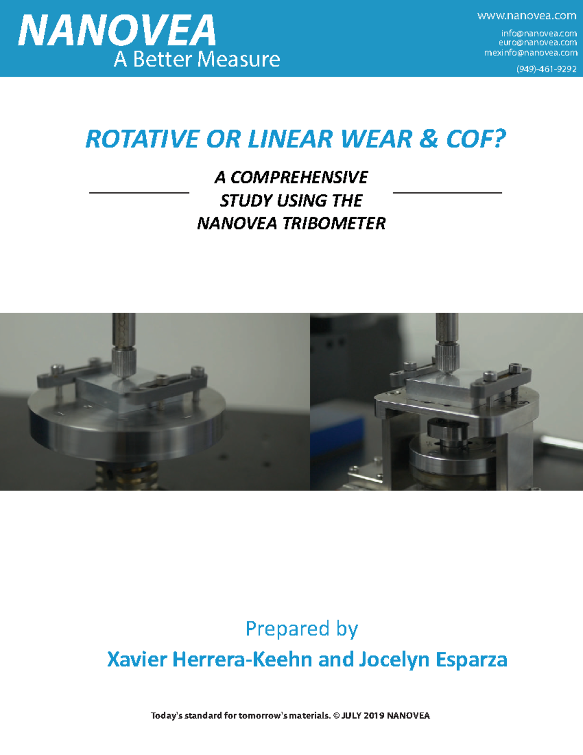 Rotative and linear wear - nanovea A Better Measure info@nanovea 949 ...