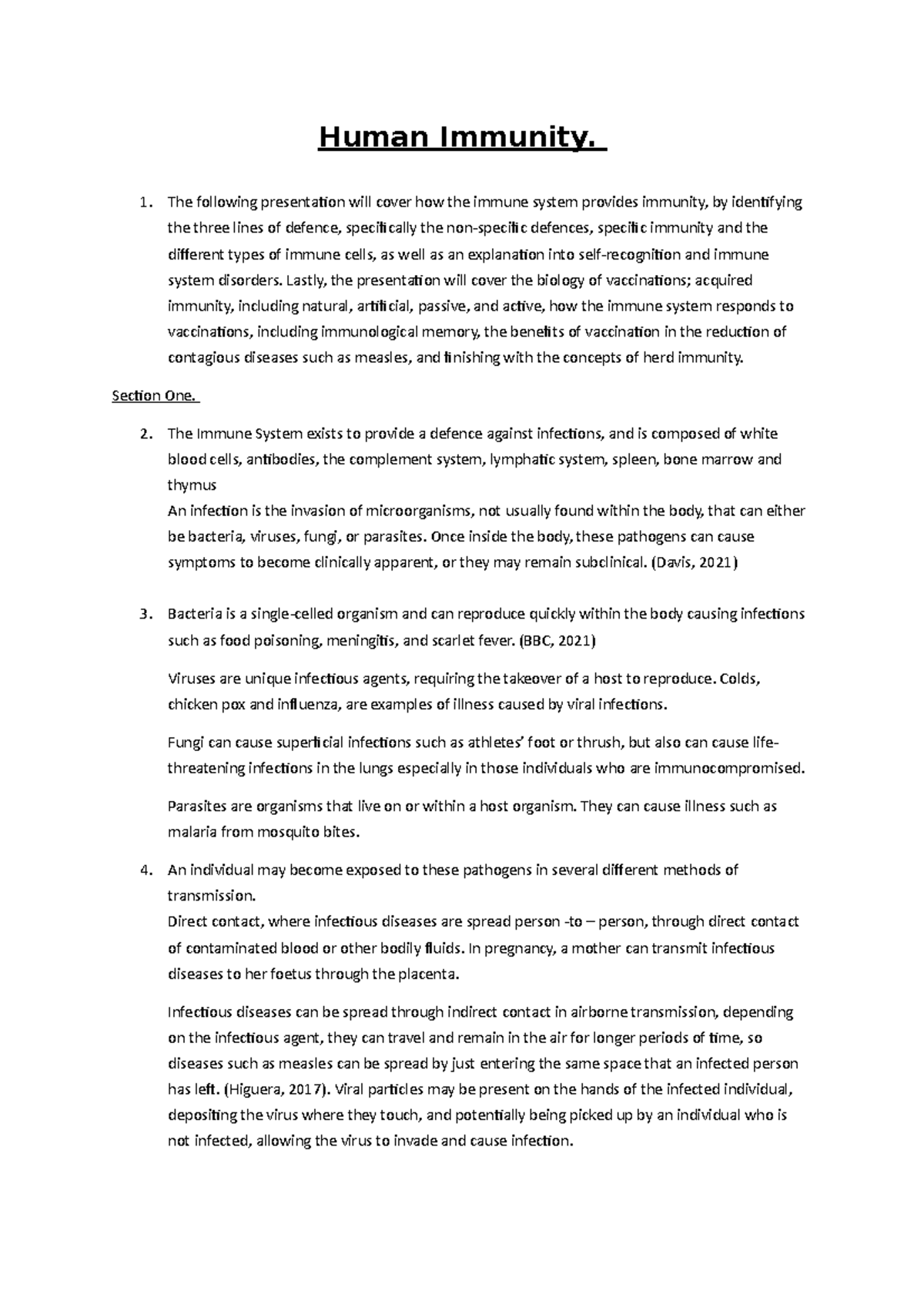 Human Immunity - The following presentation will cover how the immune ...