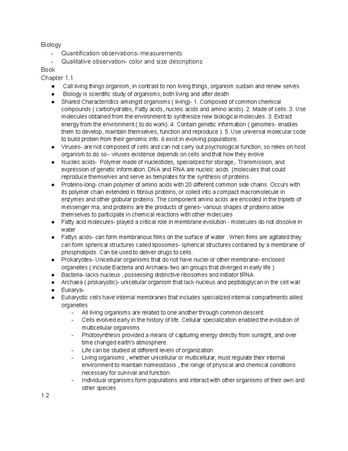 Bisc 160 23 - Good Luck - Biology - Quantification observations ...