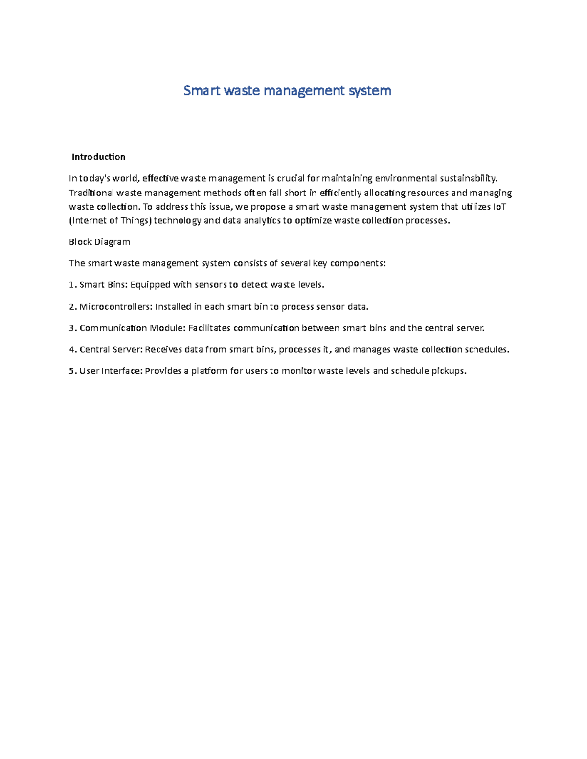 Smart waste management system - Smart waste management system ...
