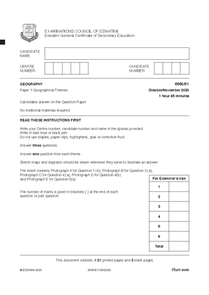 Food & Nutrition Paper 1 6905-01 QP - For Examiner’s Use Section A Section B Section C Total ...