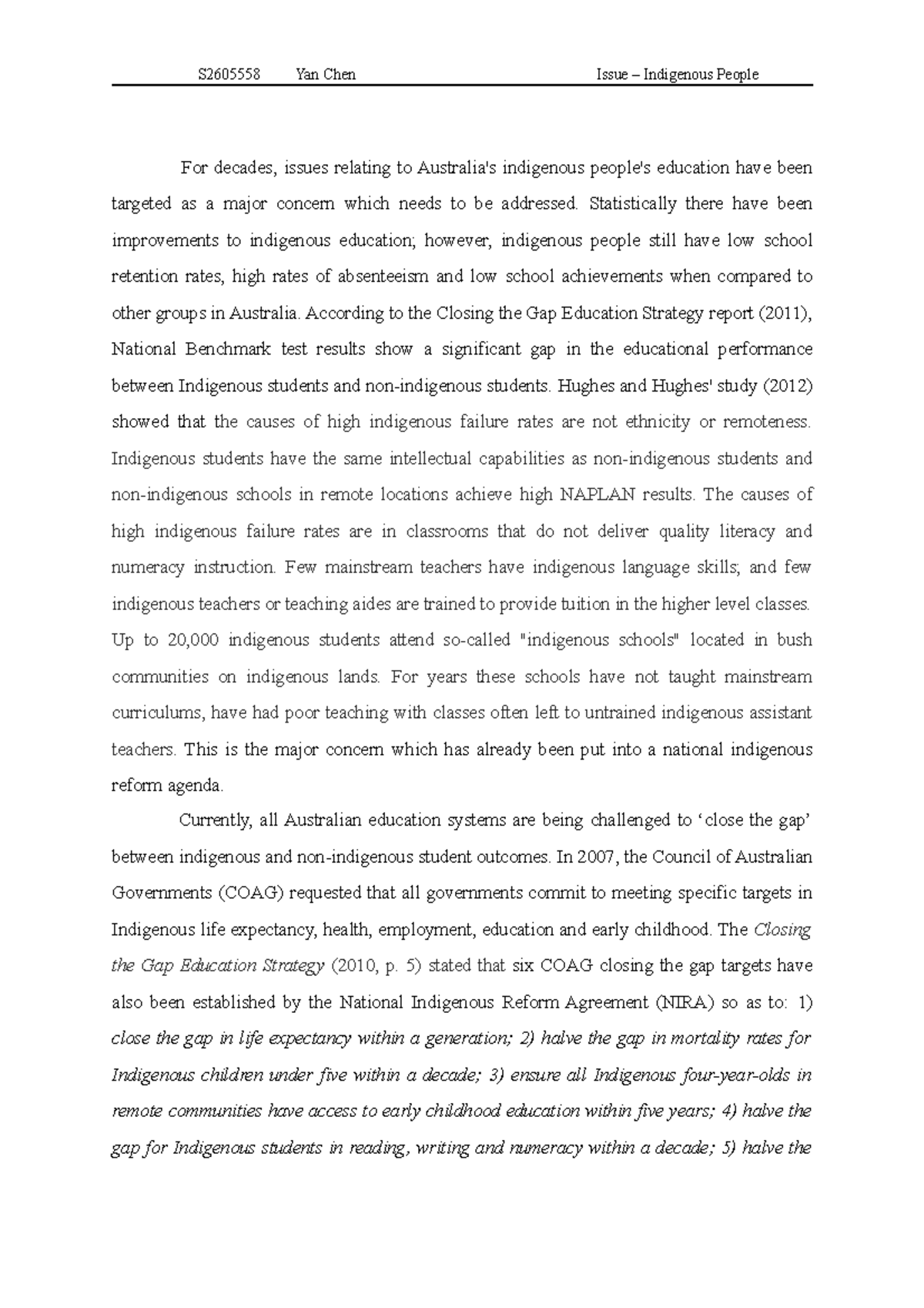 Issue- Indigenious people - For decades, issues relating to Australia's ...